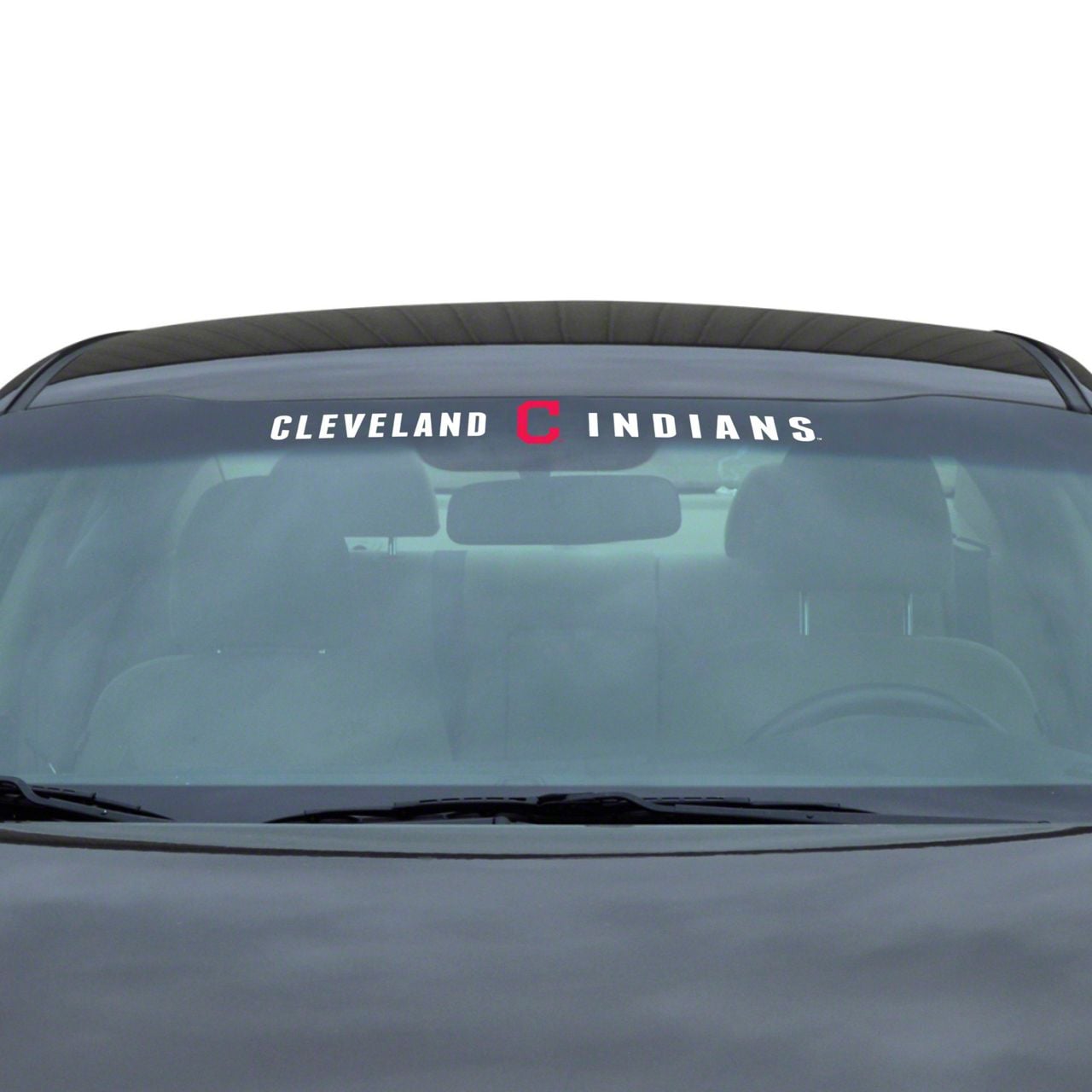 Mustang Windshield Decal with Cleveland Indians Logo; White (Universal ...