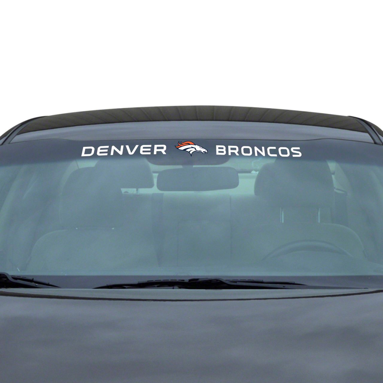 Mustang Windshield Decal with Denver Broncos Logo; White (Universal ...