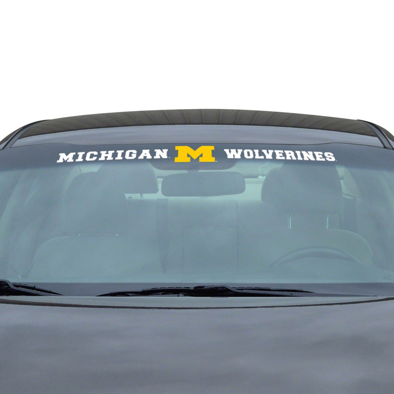 Mustang Windshield Decal with University of Michigan Logo; White ...