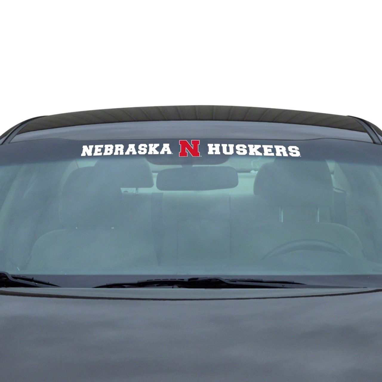Mustang Windshield Decal with University of Nebraska Logo; White ...