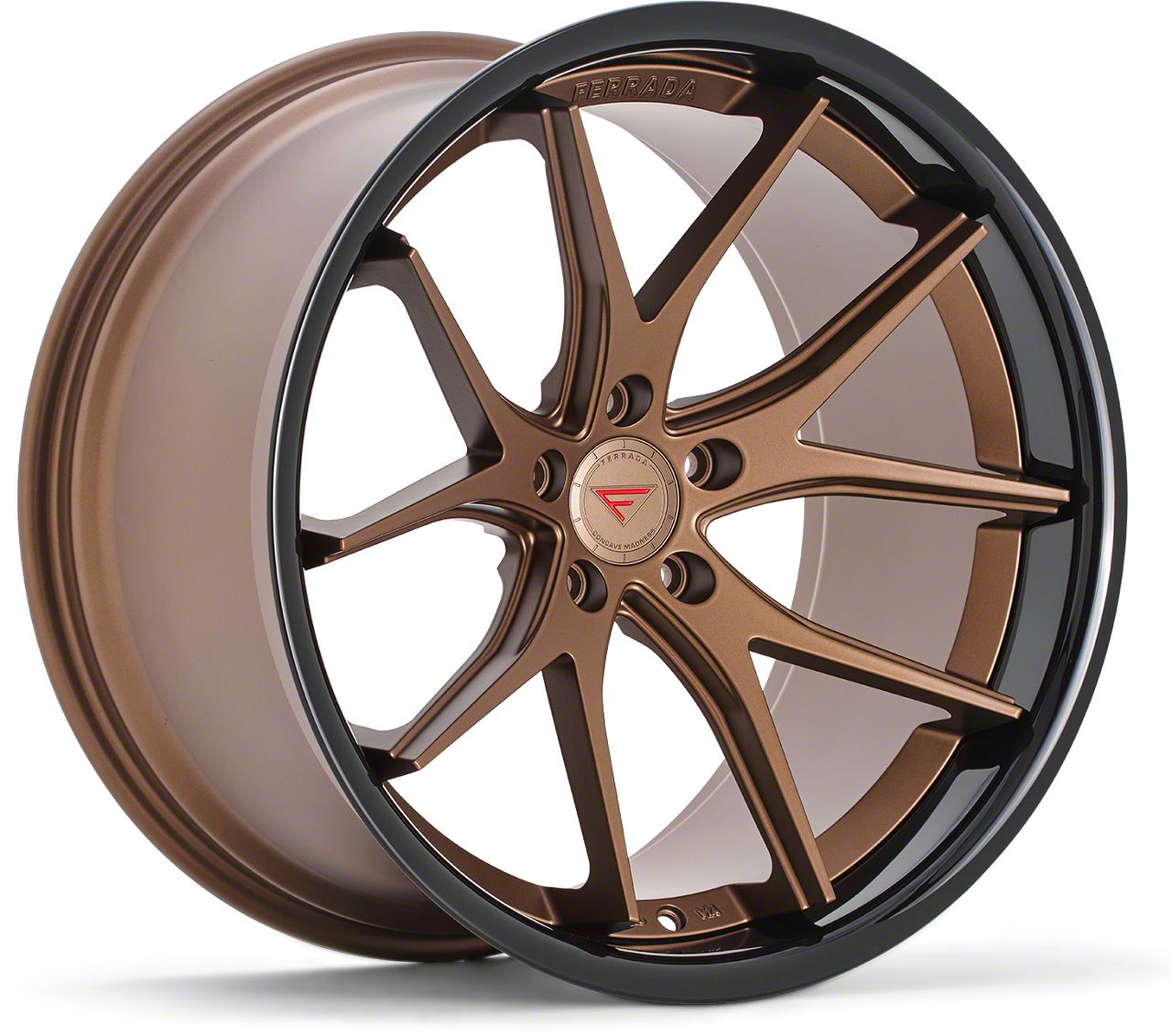 Ferrada Wheels Camaro FR2 Matte Bronze with Gloss Black Lip Wheel; Rear ...