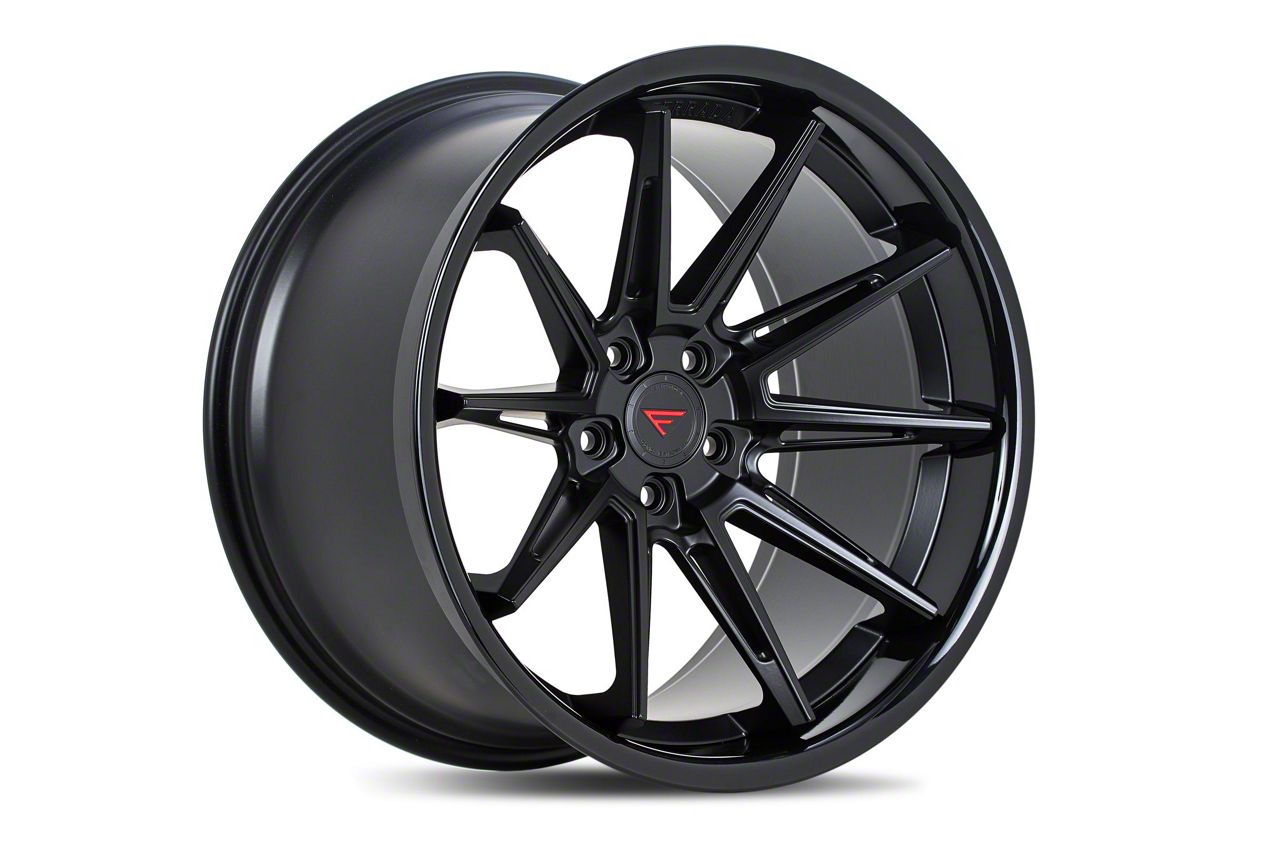 Ferrada Wheels Mustang CM2 Matte Black with Gloss Black Lip Wheel; Rear ...