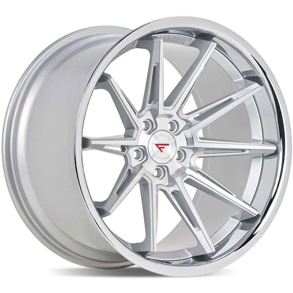 Ferrada Wheels Mustang CM2 Machine Silver with Chrome Lip Wheel; 19x9.5 ...