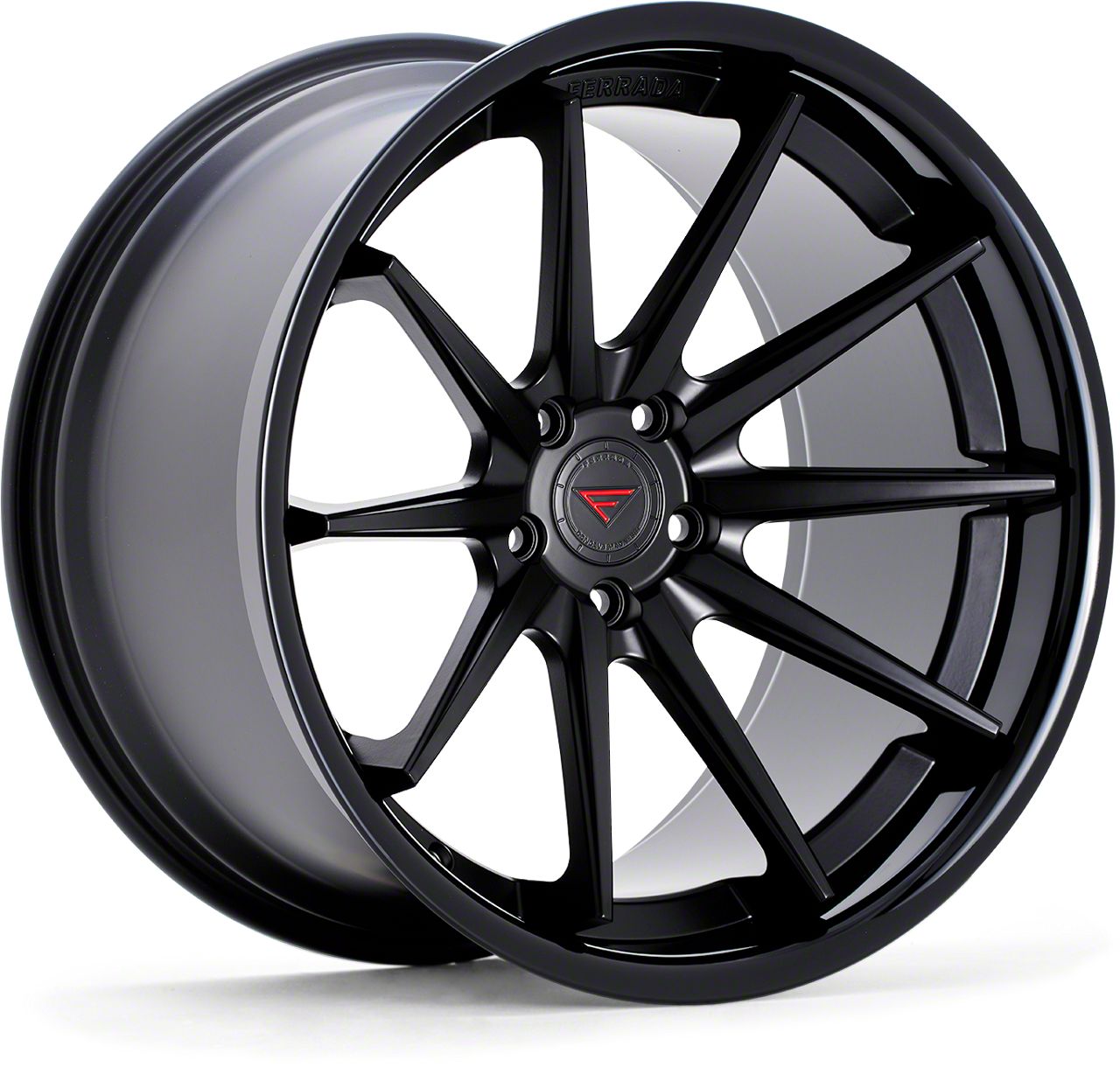 Ferrada Wheels Camaro FR4 Matte Black with Gloss Black Lip Wheel; Rear ...
