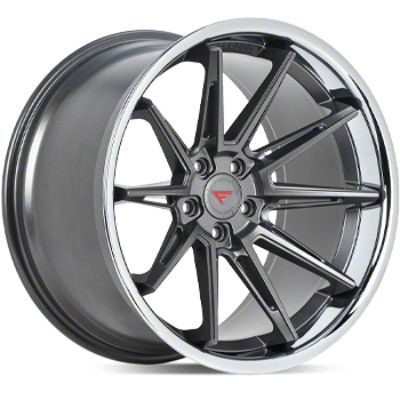 Ferrada Wheels Challenger CM2 Matte Graphite with Chrome Lip Wheel; Rear Only; 20x10.5; 20mm ...