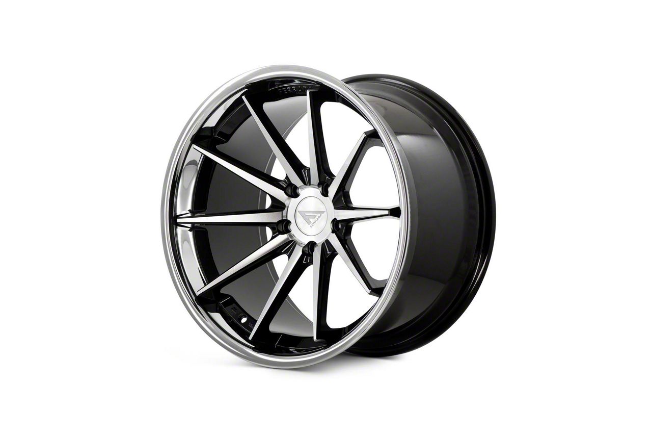 Ferrada Wheels Charger FR4 Machine Black with Chrome Lip Wheel; 20x9 ...