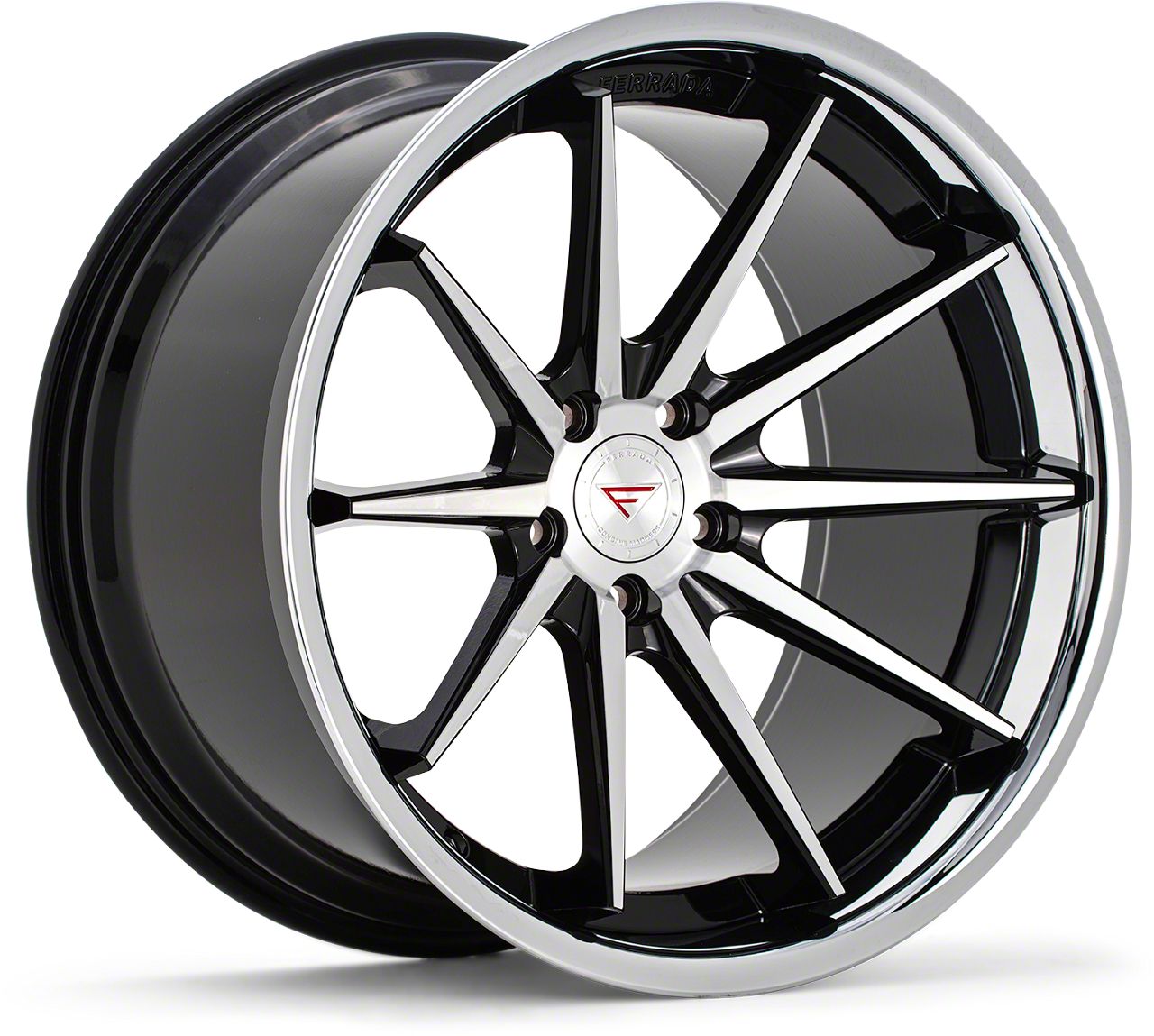 Ferrada Wheels Charger FR4 Machine Black with Chrome Lip Wheel; 22x9.5 ...