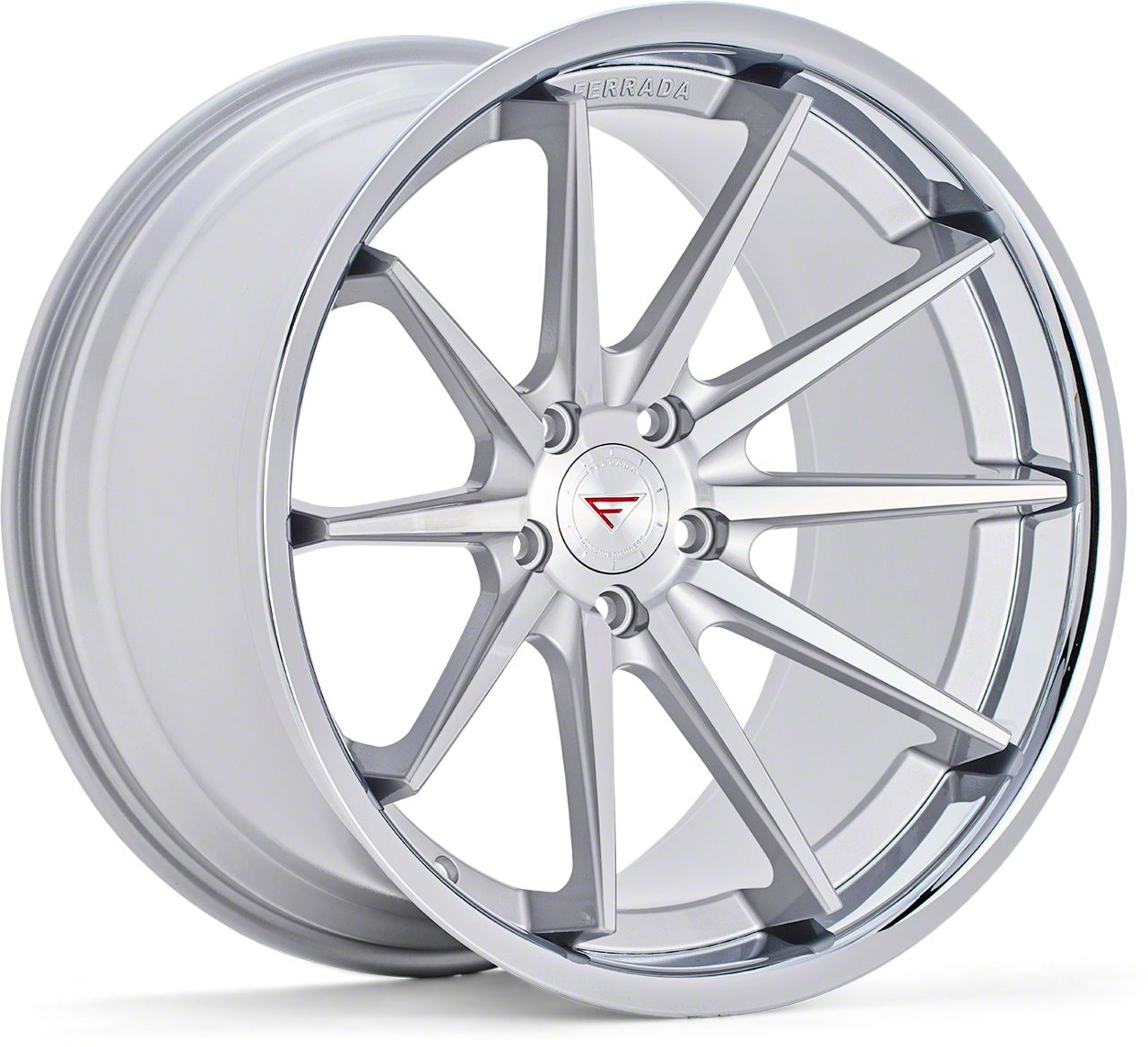 Ferrada Wheels Charger FR4 Machine Silver with Chrome Lip Wheel; Rear ...
