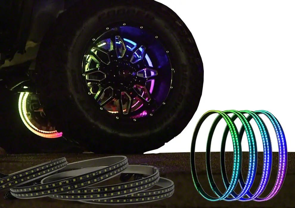 Flashtech Camaro Double Row Color Chase RGB LED Wheel Light Kit; 17 ...