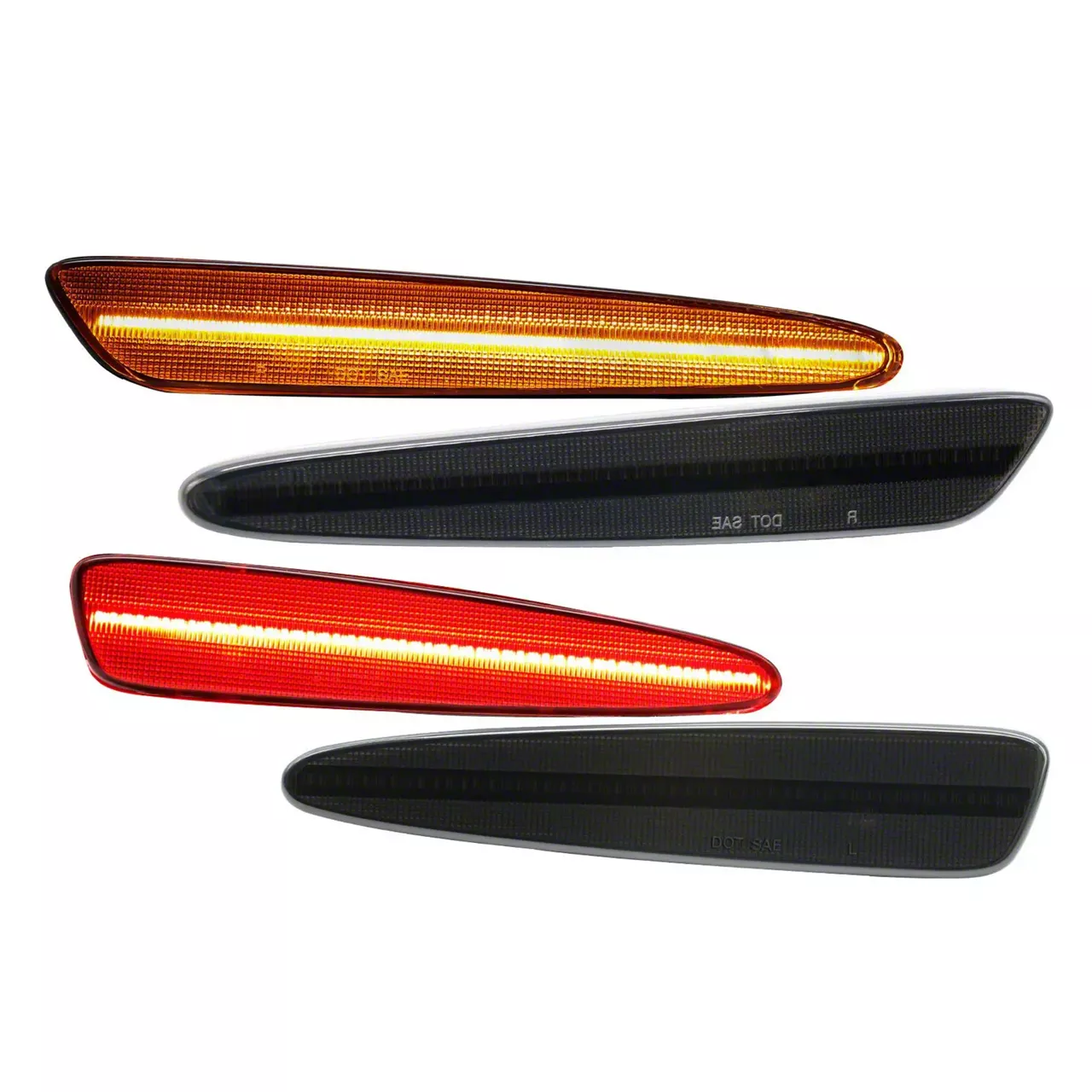 Flashtech Corvette LED Side Marker Light Set; Smoked SM4-CY-VEC6 (05-13 ...