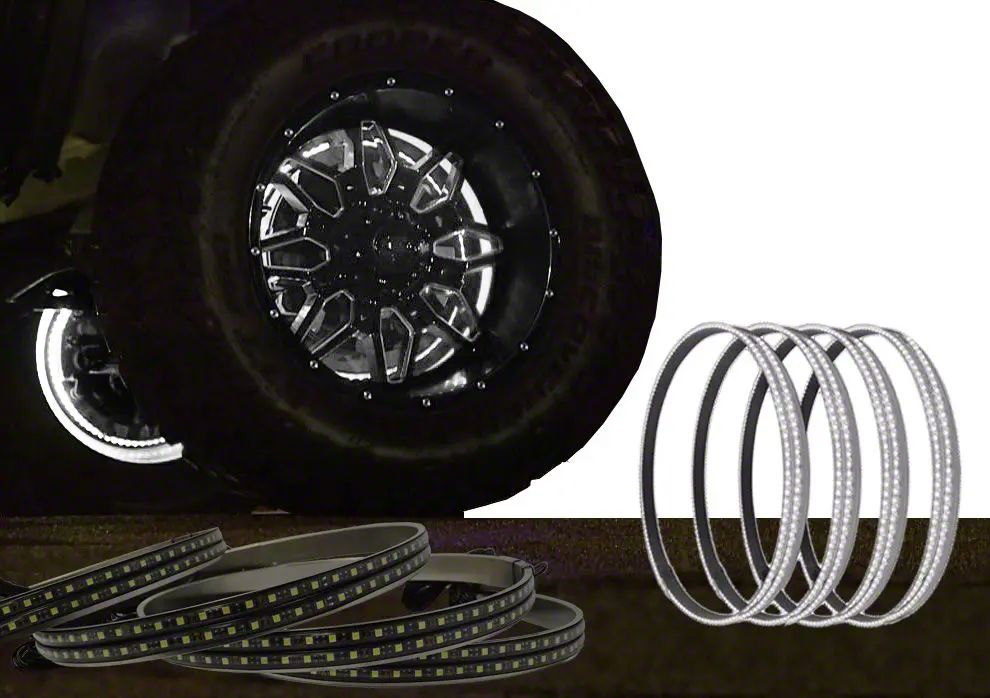 Flashtech Mustang Double Row White LED Wheel Light Kit; 17-Inch FTWL-DB ...
