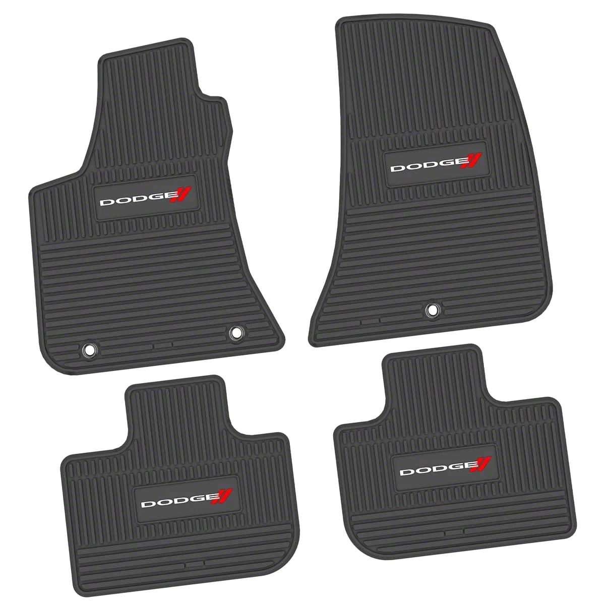 Charger Factory Floorpan Fit Custom Vintage Scene Front and Rear Floor Mats with Dodge Stripe Insert Black 11 23 AWD Charger Free Shipping