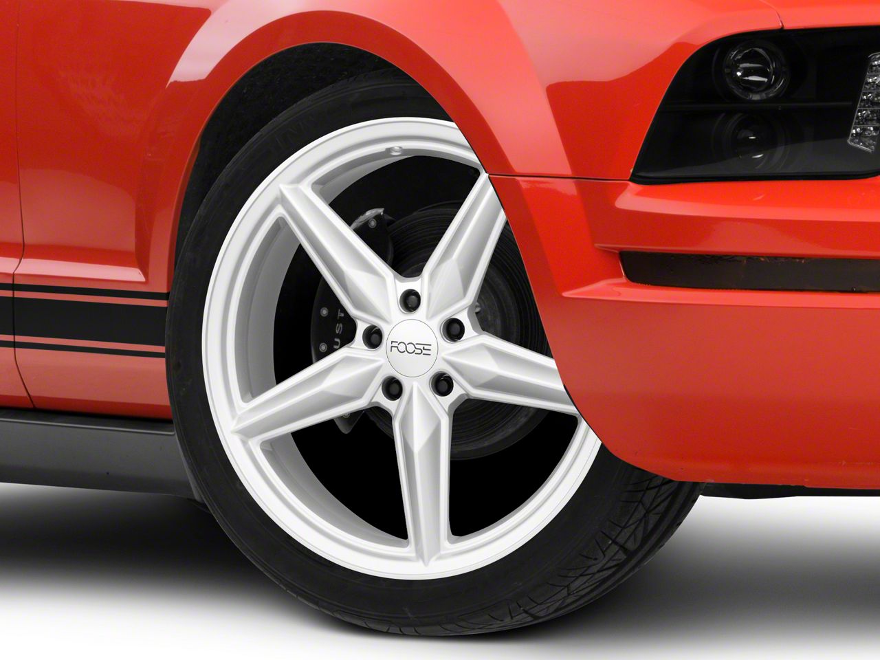 Foose Mustang CF8 Gloss Silver Wheel; 20x10 F174200066+35 (2024 Mustang ...