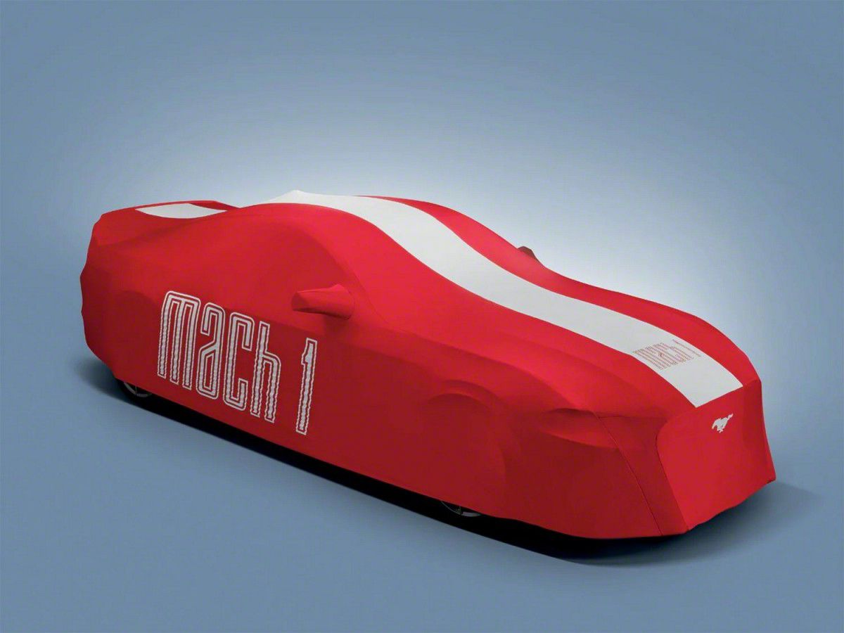 Ford Mustang Indoor Full Car Cover with Mach 1 Logo; Red and White ...