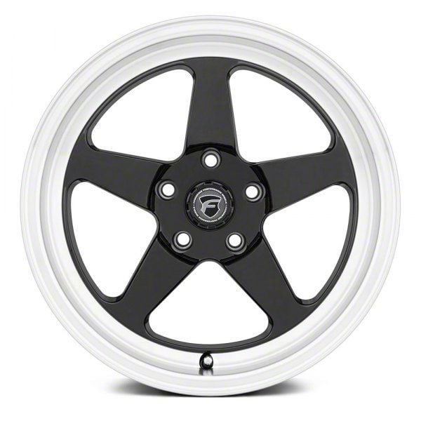 Forgestar Corvette D5 Drag Gloss Black Machined Wheel; Rear Only; 18x12 ...