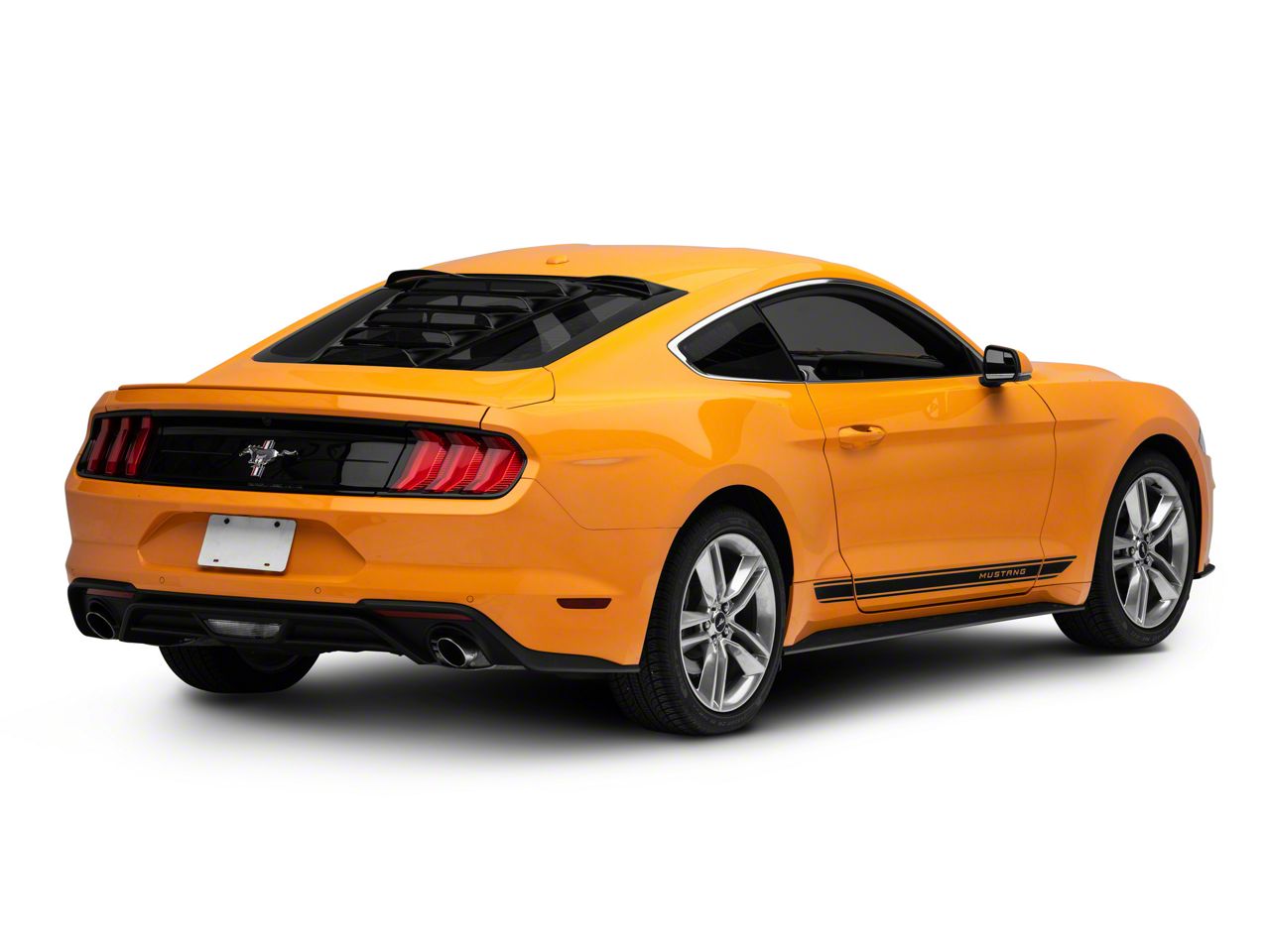 Mustang Tekno 1 Rear Window Louvers; Gloss Black (15-25 Mustang ...