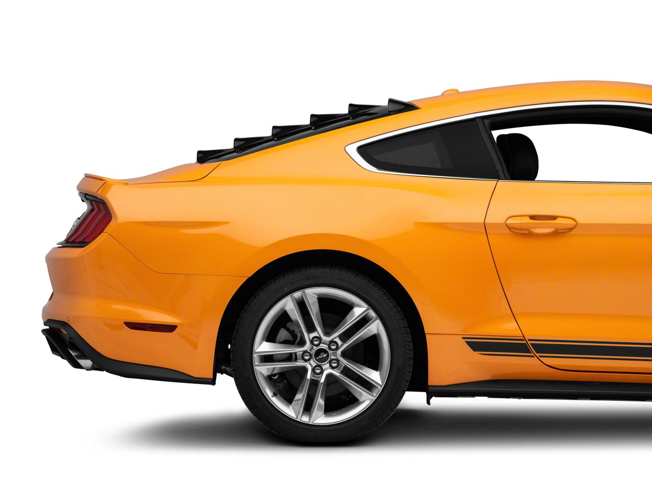 Mustang Tekno 1 Rear Window Louvers; Gloss Black (15-25 Mustang ...