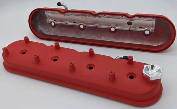 Granatelli Motor Sports Camaro Tall Valve Covers; Red Wrinkle 640363 ...