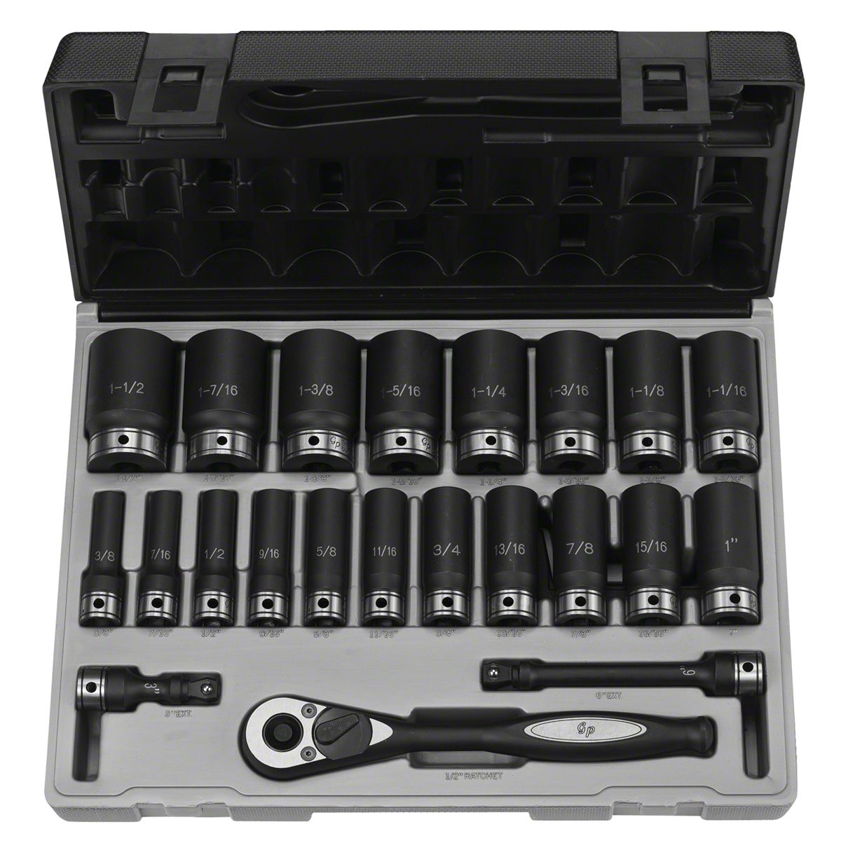 Grey Pneumatic Universal AM 1/2-Inch Drive Deep Length SAE Duo-Socket ...