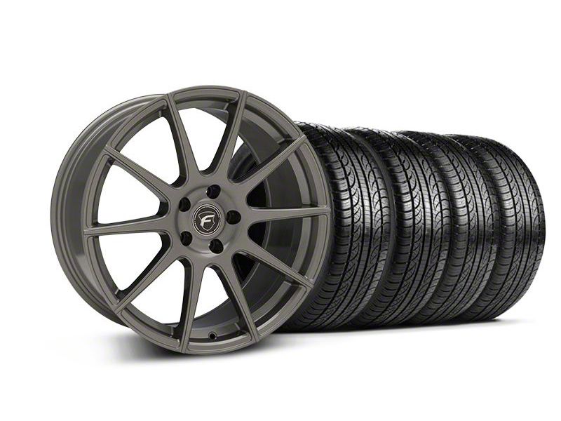 Mustang Staggered Forgestar CF10 Monoblock Gunmetal Wheel and Pirelli ...