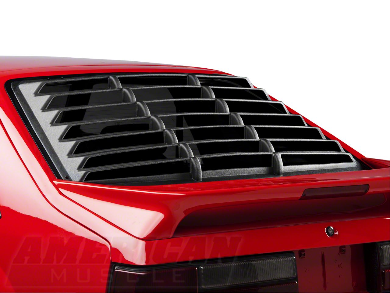 Mustang ABS Rear Window Louvers; Textured Black (79-93 Mustang ...