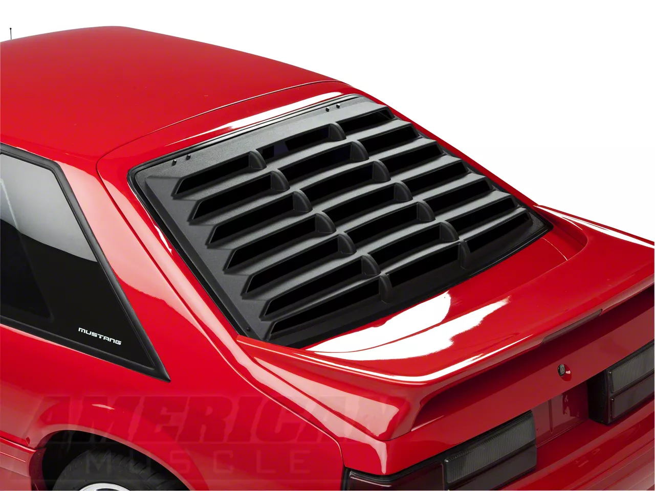 Mustang ABS Rear Window Louvers; Textured Black (79-93 Mustang ...