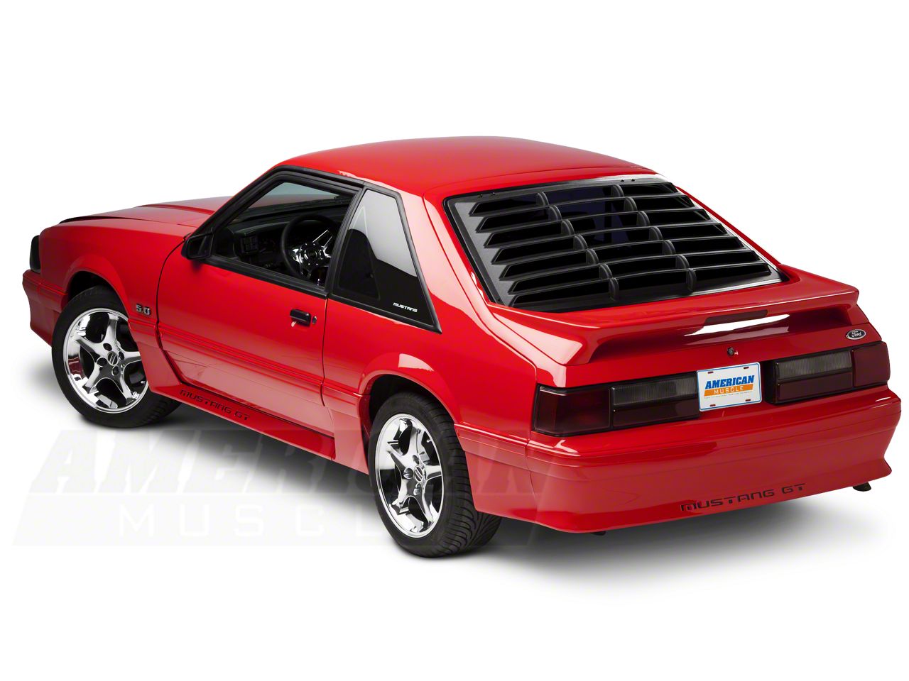 Mustang ABS Rear Window Louvers; Textured Black (79-93 Mustang ...