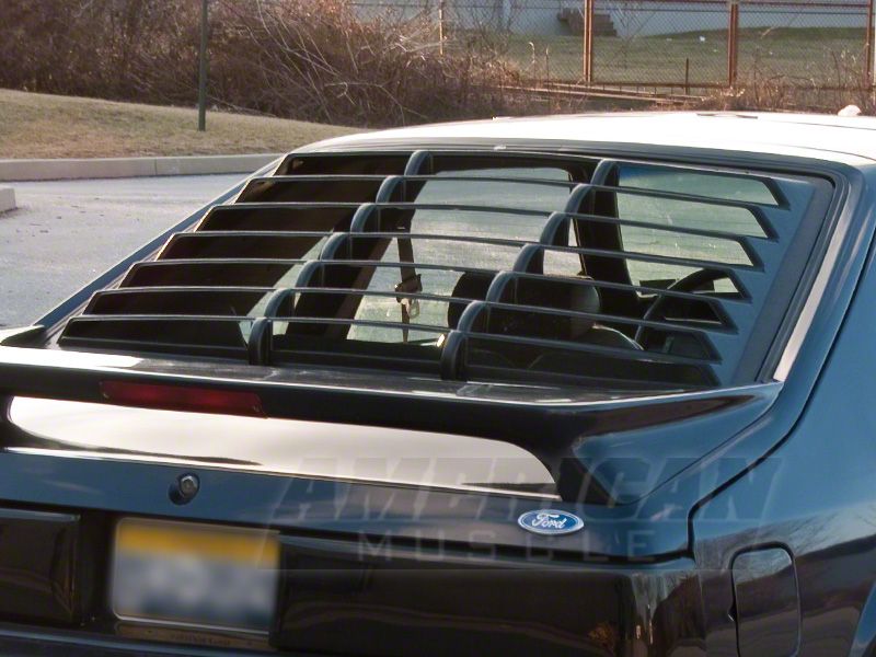 Mustang ABS Rear Window Louvers; Textured Black (79-93 Mustang ...