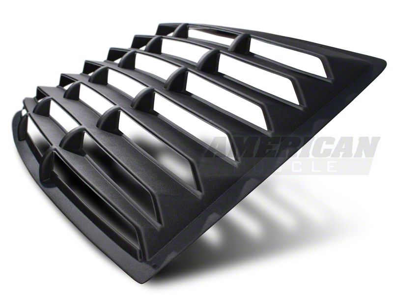 Mustang ABS Rear Window Louvers; Textured Black (79-93 Mustang ...