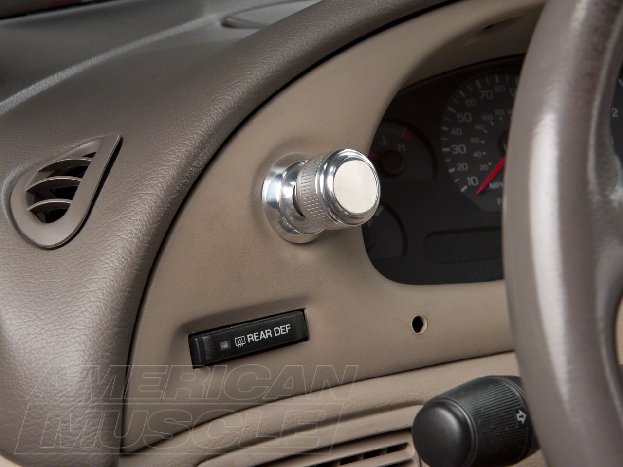 SpeedForm Mustang Modern Billet Headlight Knob Bezel; Polished 41212 ...