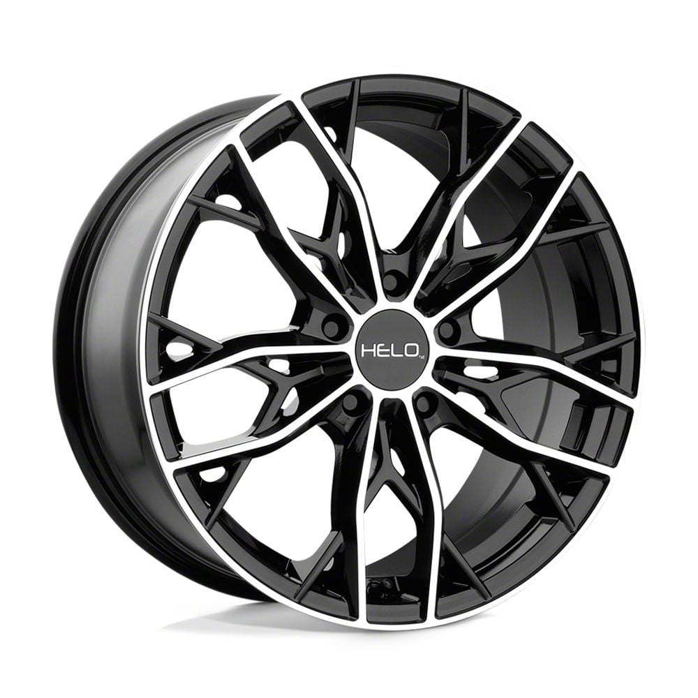 HELO Camaro HE907 Gloss Black Machined Wheel; 18x8; 40mm Offset ...