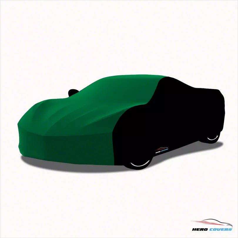 Hero Covers Mustang Two-Tone Indoor Car Cover; Green/Black T-T100 ...