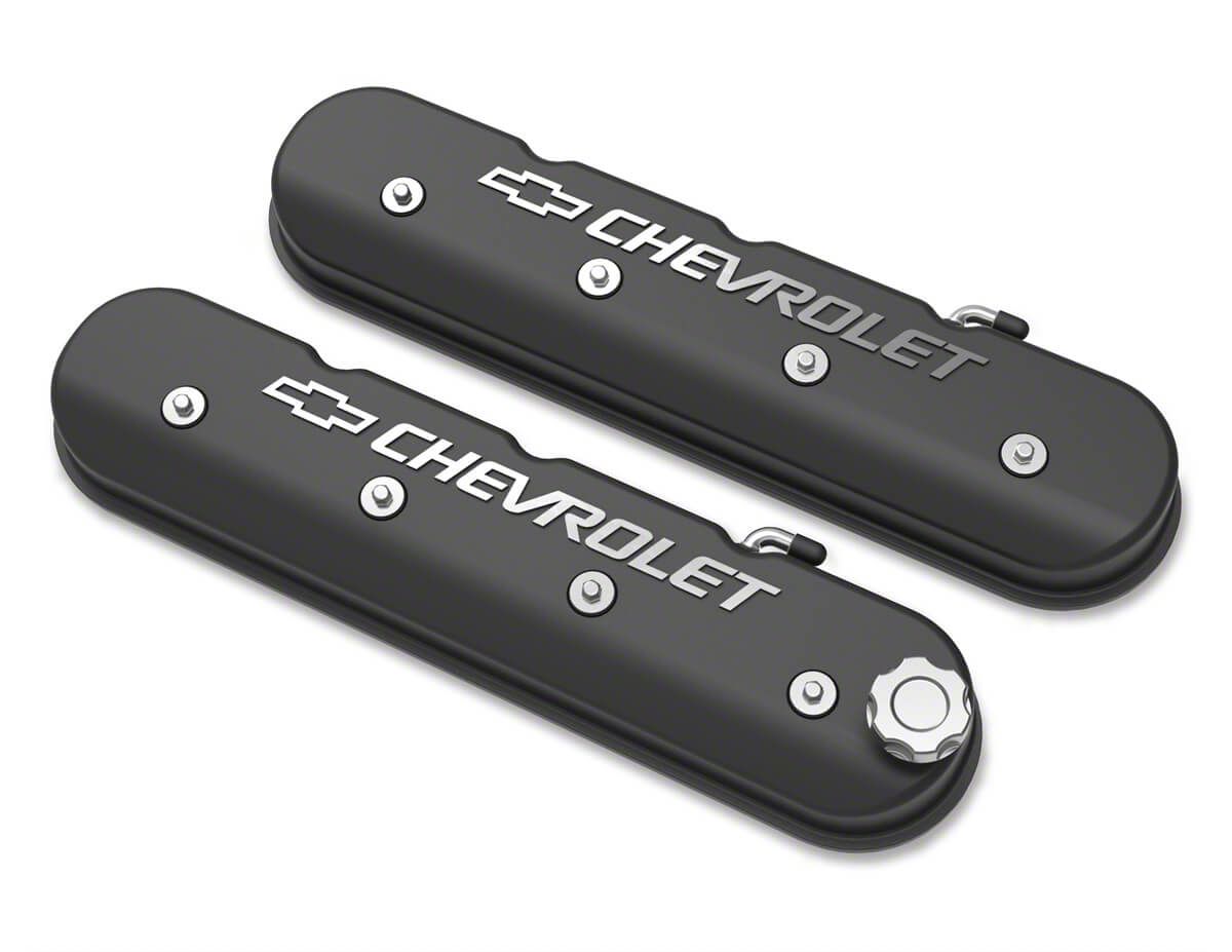 Holley Performance Camaro Tall LS Valve Covers with Bowtie/Chevrolet ...