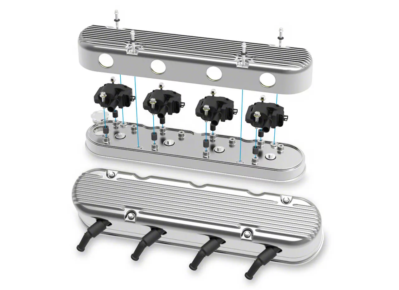 Holley Corvette LS Finned Valve Covers; Polished 241-181 (97-13 ...