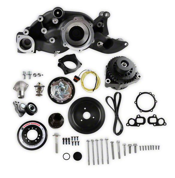 Holley Corvette Mid-Mount Race Accessory Drive System Kit; Black 20 ...