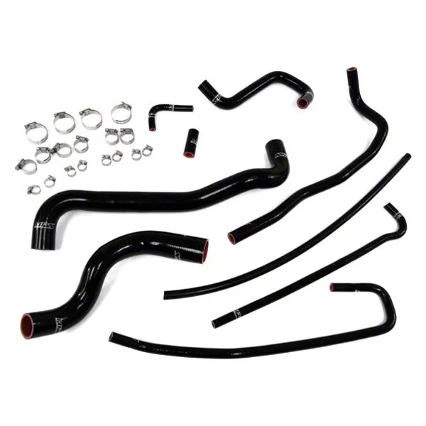 Corvette Silicone Radiator and Heater Coolant Hose Kit; Black (97-04 ...