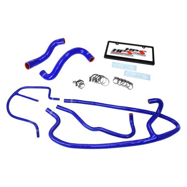 Corvette Silicone Radiator and Heater Coolant Hose Kit; Blue (09-13 ...