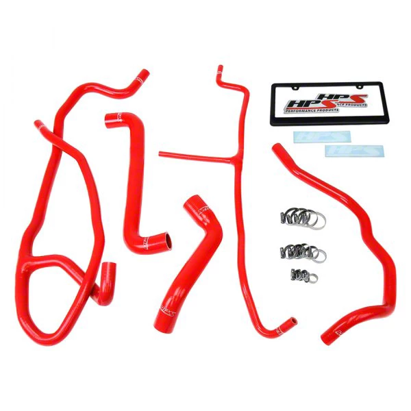 HPS Corvette Silicone Radiator and Heater Coolant Hose Kit; Red 57-1277 ...