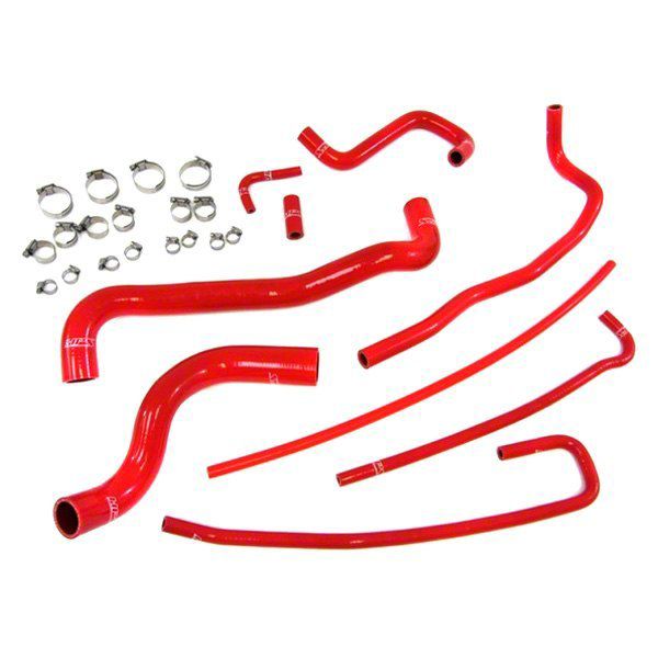 HPS Corvette Silicone Radiator and Heater Coolant Hose Kit; Red 57-1316 ...