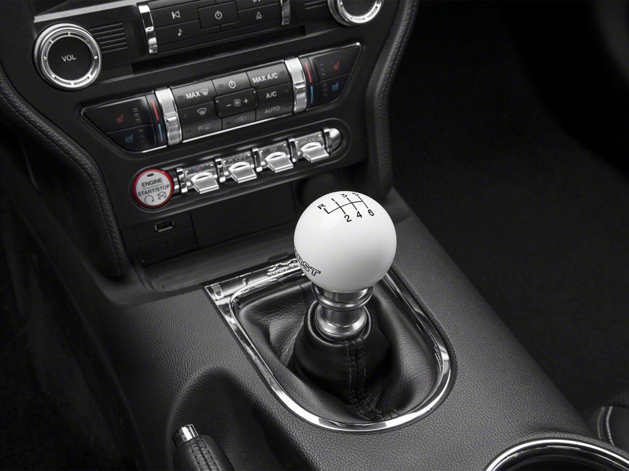 Hurst Mustang 6-Speed Shift Knob; White 1630225 (15-25 Hurst Mustang 6-Speed Shift Knob; White 1630225 (15-25
