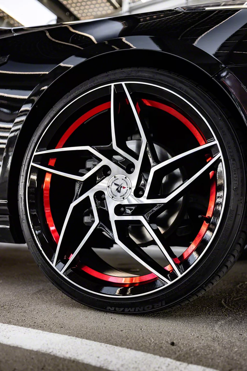 Impact Wheels Mustang 605 Red Machined Wheel; 22x9; 38mm Offset 605RMF ...