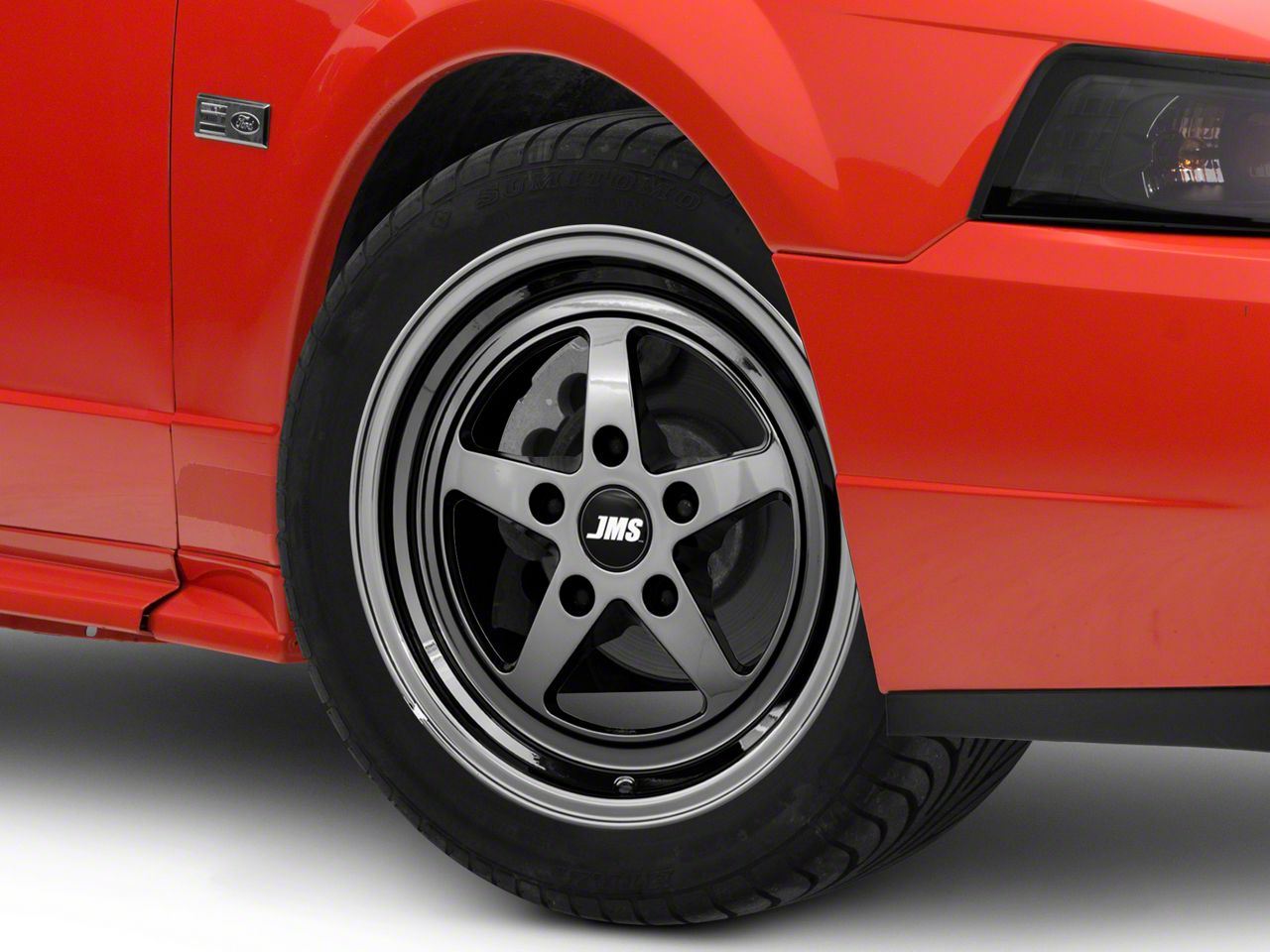 JMS Mustang Avenger Series Black Chrome Wheel; Front Only; 17x4.5; -24 ...