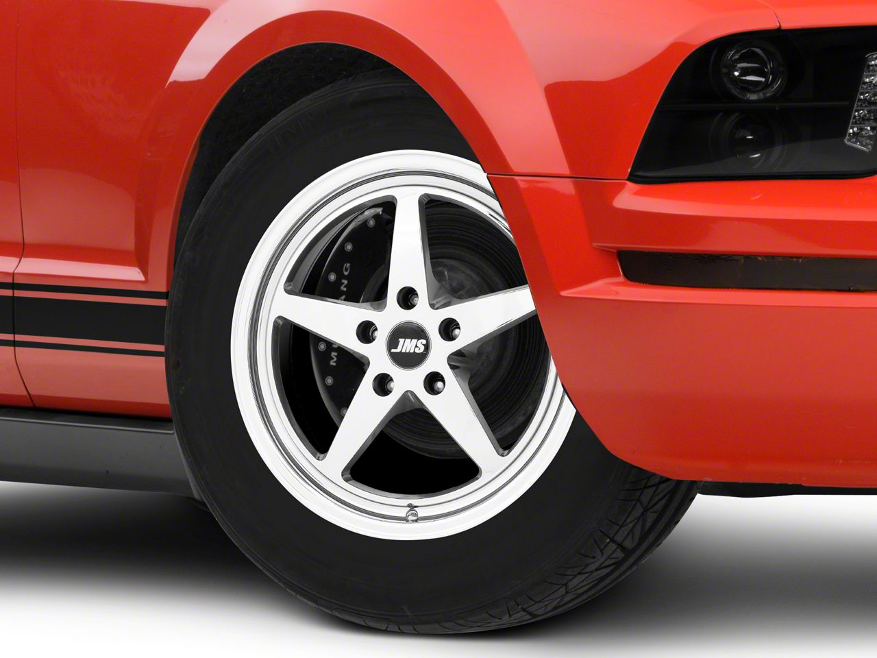 JMS Mustang Avenger Series White Chrome Wheel; Front Only; 17x4.5 ...