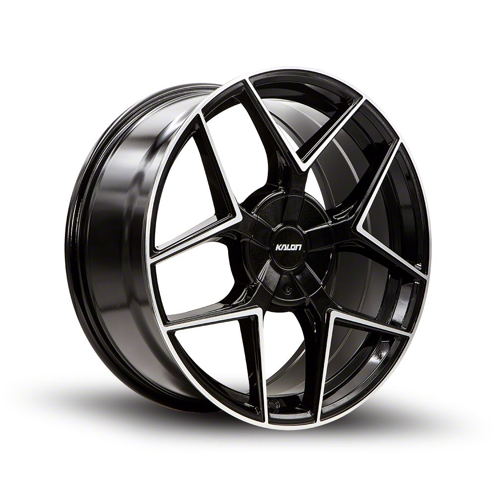 Kalon Mustang Falcon Gloss Black with Machined Face Wheel; 18x8; 40mm ...