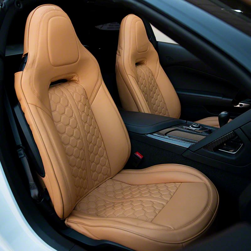 Corvette Premium Artificial Leather Seat Covers; Kalahari Honeycomb (14 ...