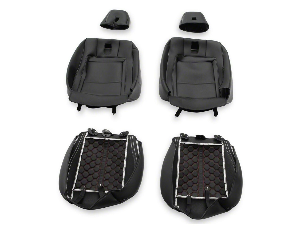 Kustom Interiors Mustang Premium Artificial Leather Front and Rear Seat ...