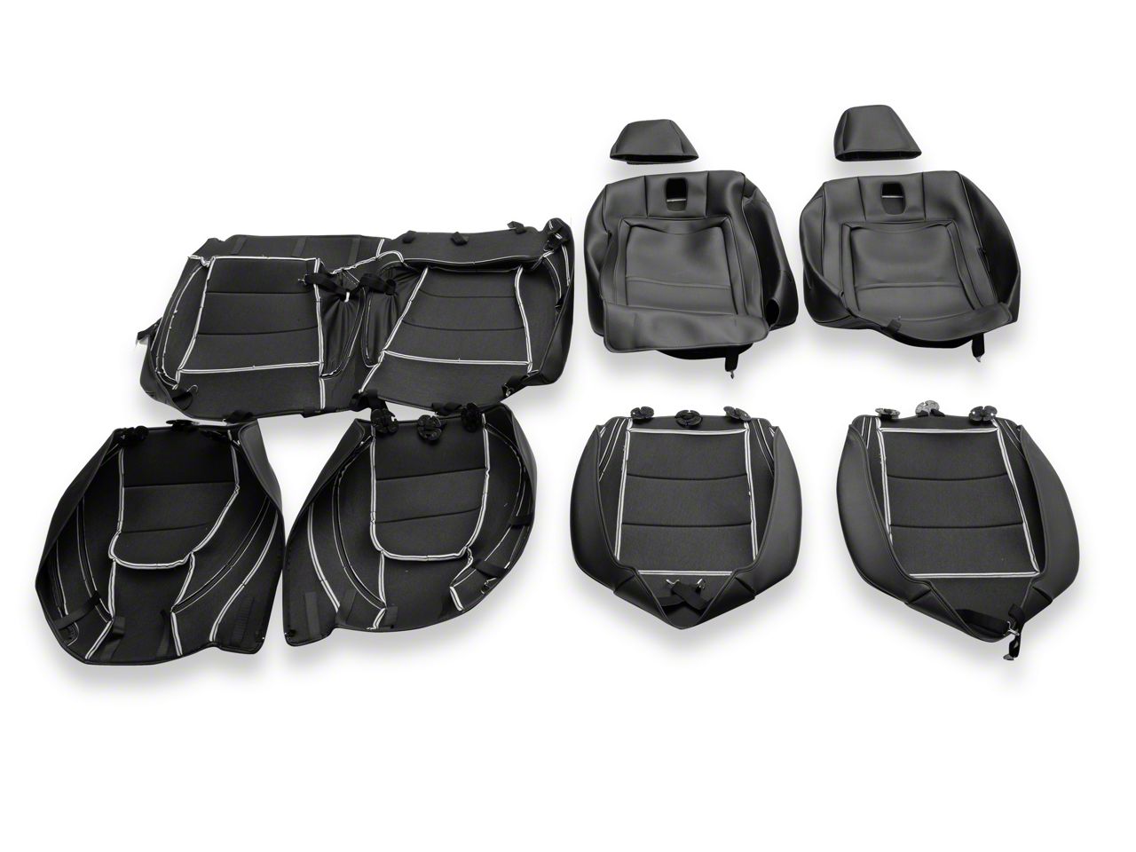Kustom Interiors Mustang Premium Artificial Leather Front and Rear Seat ...