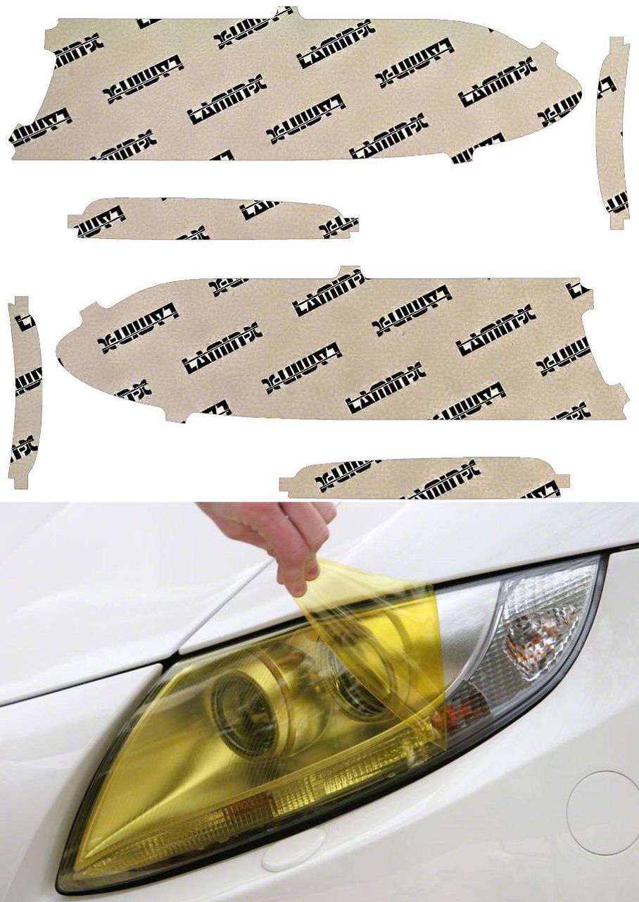 Lamin-X Charger Headlight Tint Covers; Yellow D032Y (15-23 Charger ...
