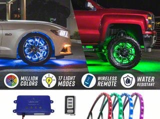 LEDGlow Charger Million Color Wheel Ring Lighting Kit; 14-Inch LU-WWR-M ...