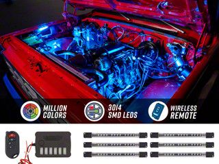 LEDGlow Mustang Million Color LED Engine Bay Lighting Kit; 6-Piece LU ...